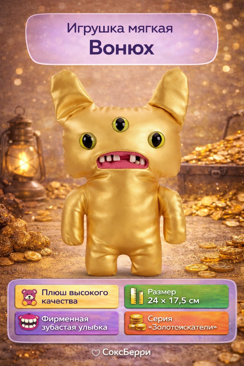 Мягкая игрушка FUGGLER Вонюх с уникальным дизайном - 15708B, 24 см, для детей от 5 лет