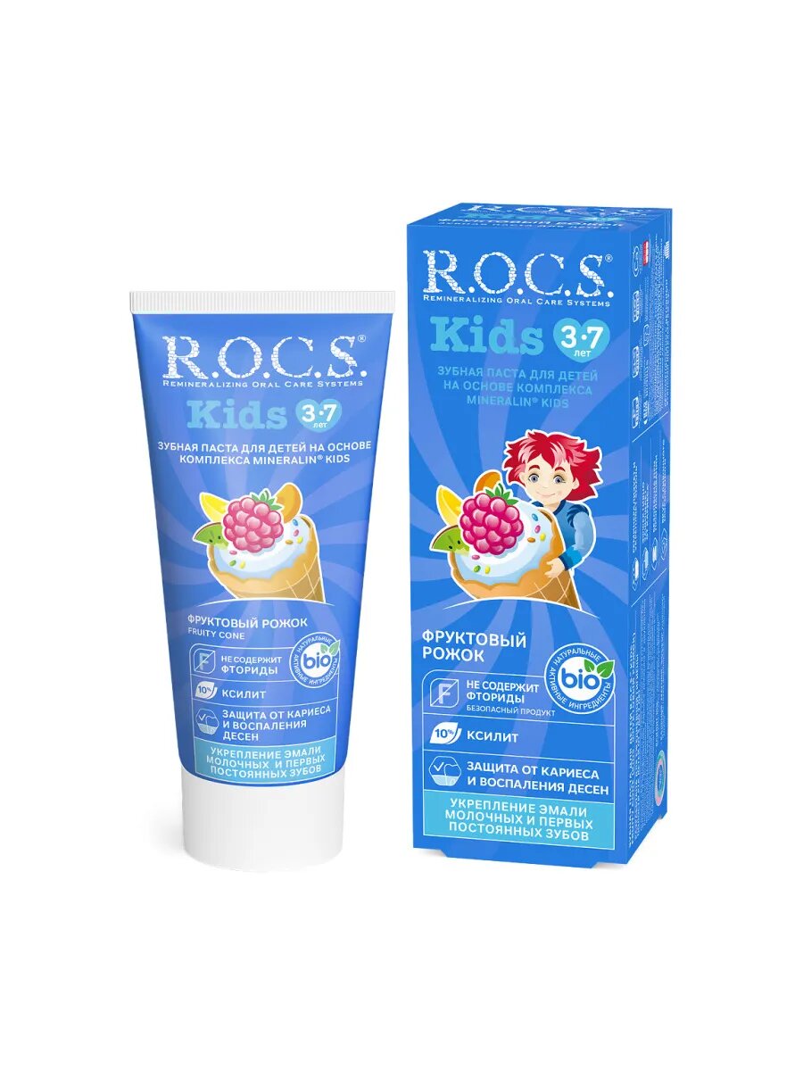 R.O.C.S. Зубная паста для детей 3-7лет Фруктовый рожок без ф