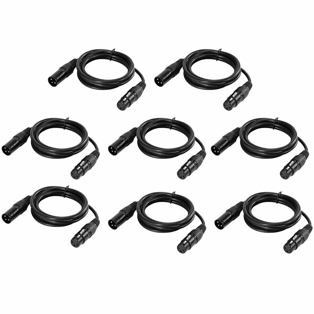 Кабель XLR 1 метр DMX512 для световых приборов сцены с 3-контактными разъемами мужского и женского типа, подходит для подвижных головок, прожекторов,