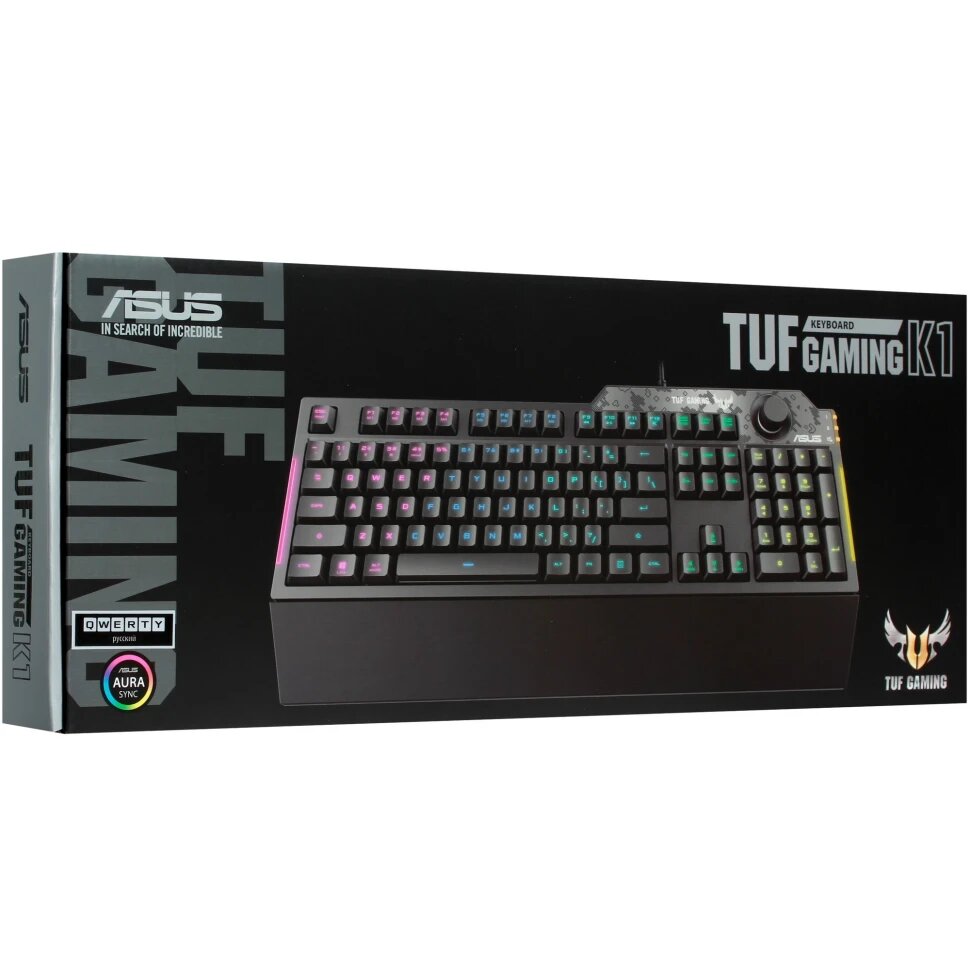 Клавиатура проводная ASUS TUF Gaming K1, мембранная, черный