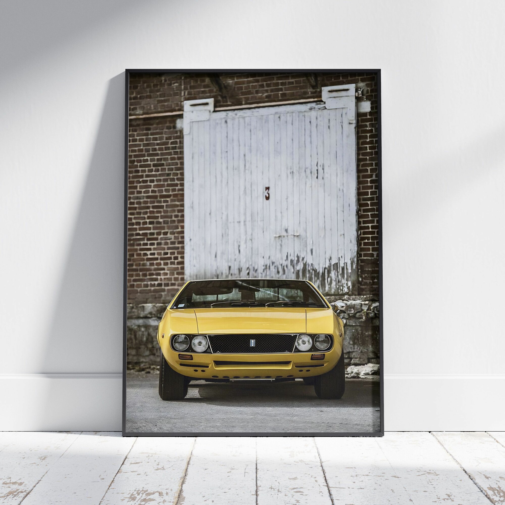 Плакат на стену для интерьера Спорткар (De Tomaso Mangusta 1) - Постер по спортивным гоночным машинам автомобилям формата А4 (21x30 см)