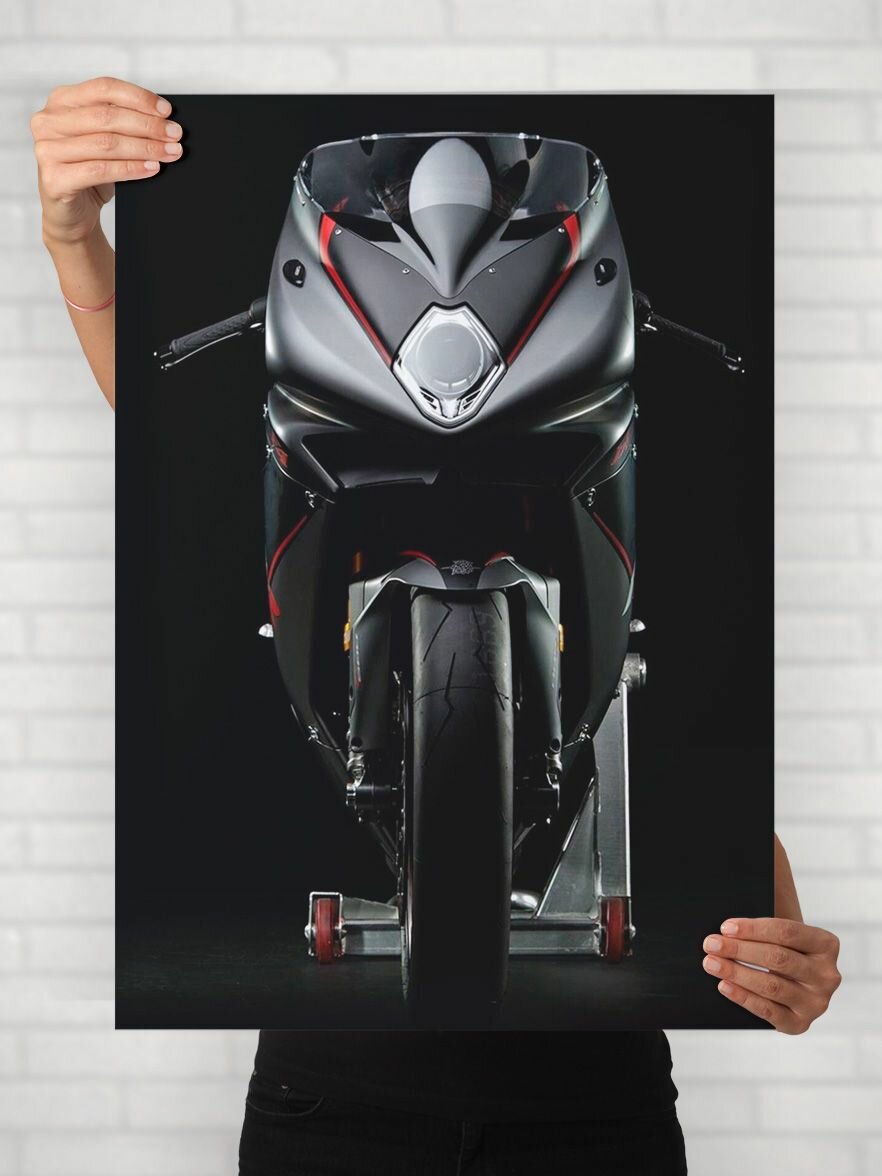 Плакат на стену для интерьера Мотоцикл (MV Agusta F4 5) - Постер по мото и байкам формата A1 (61x84 см)