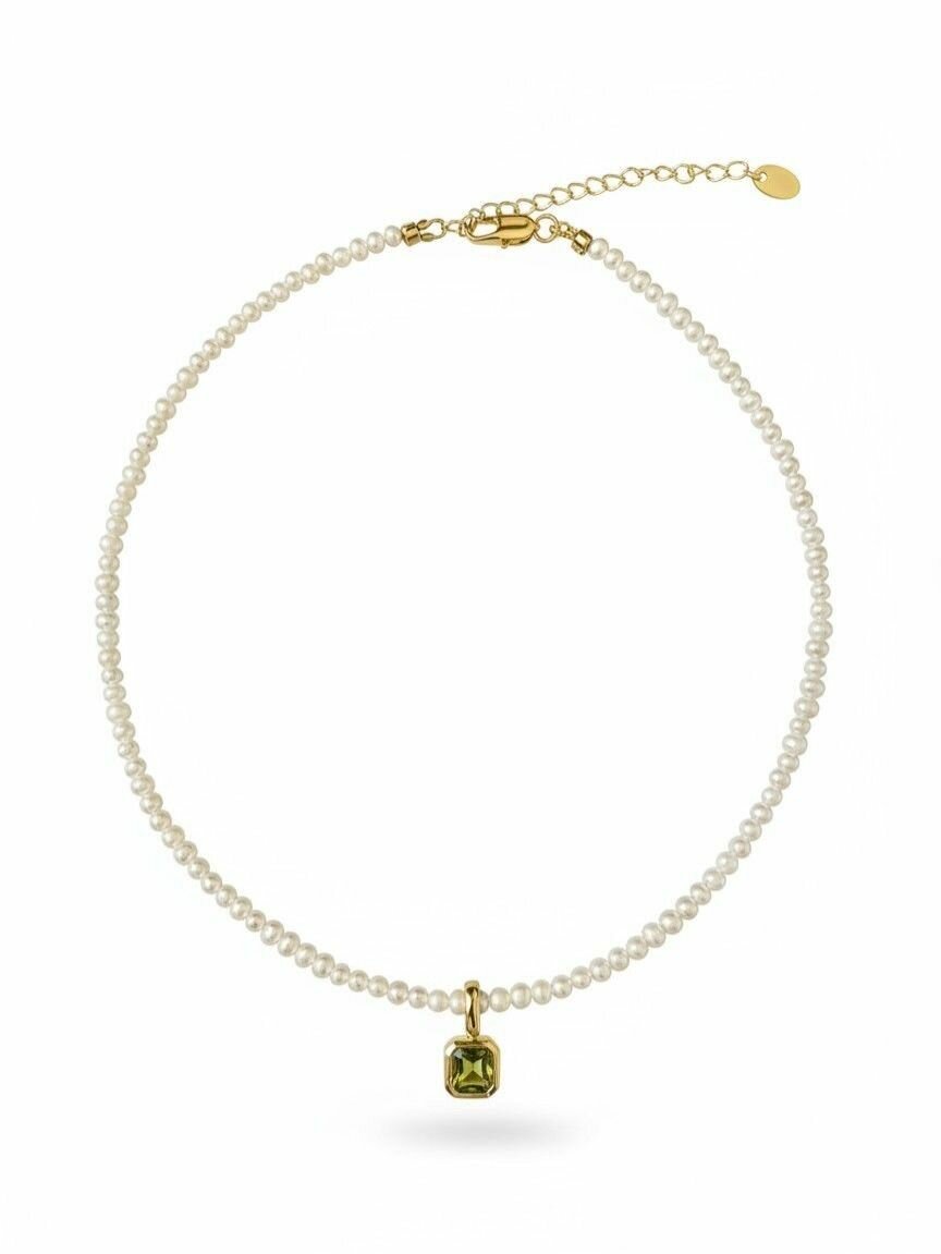 Чокер, жемчуг культивированный, Swarovski Zirconia, фианит