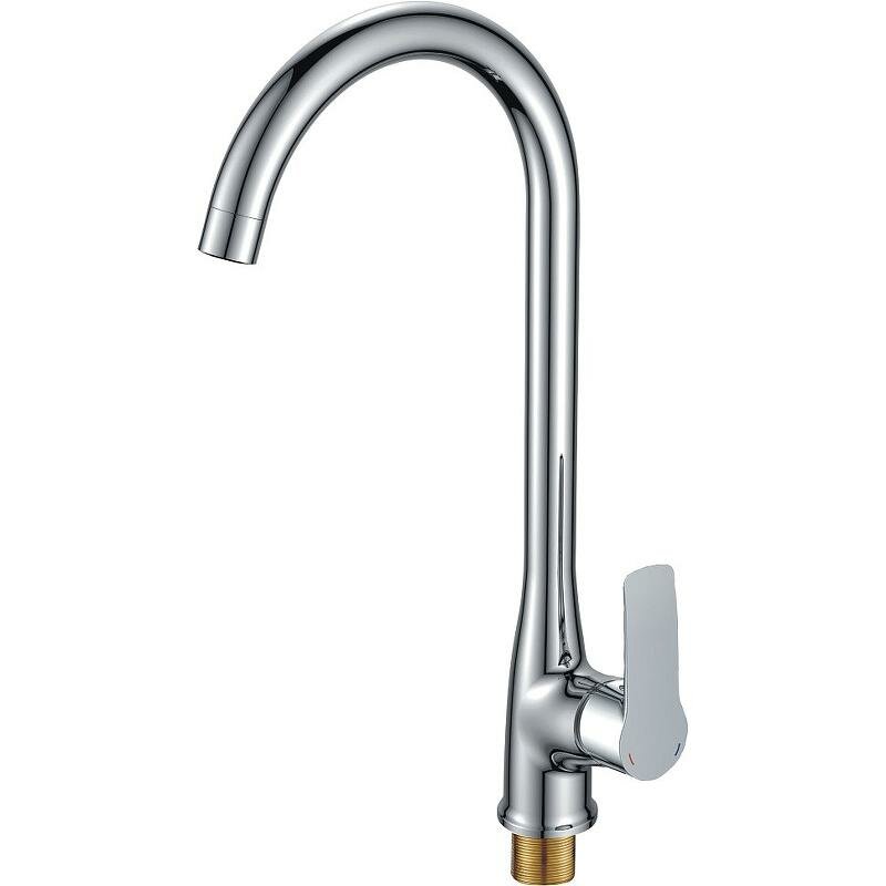 Смеситель для кухни Cron CN095 CN76095 хром, рычажный, силумин
