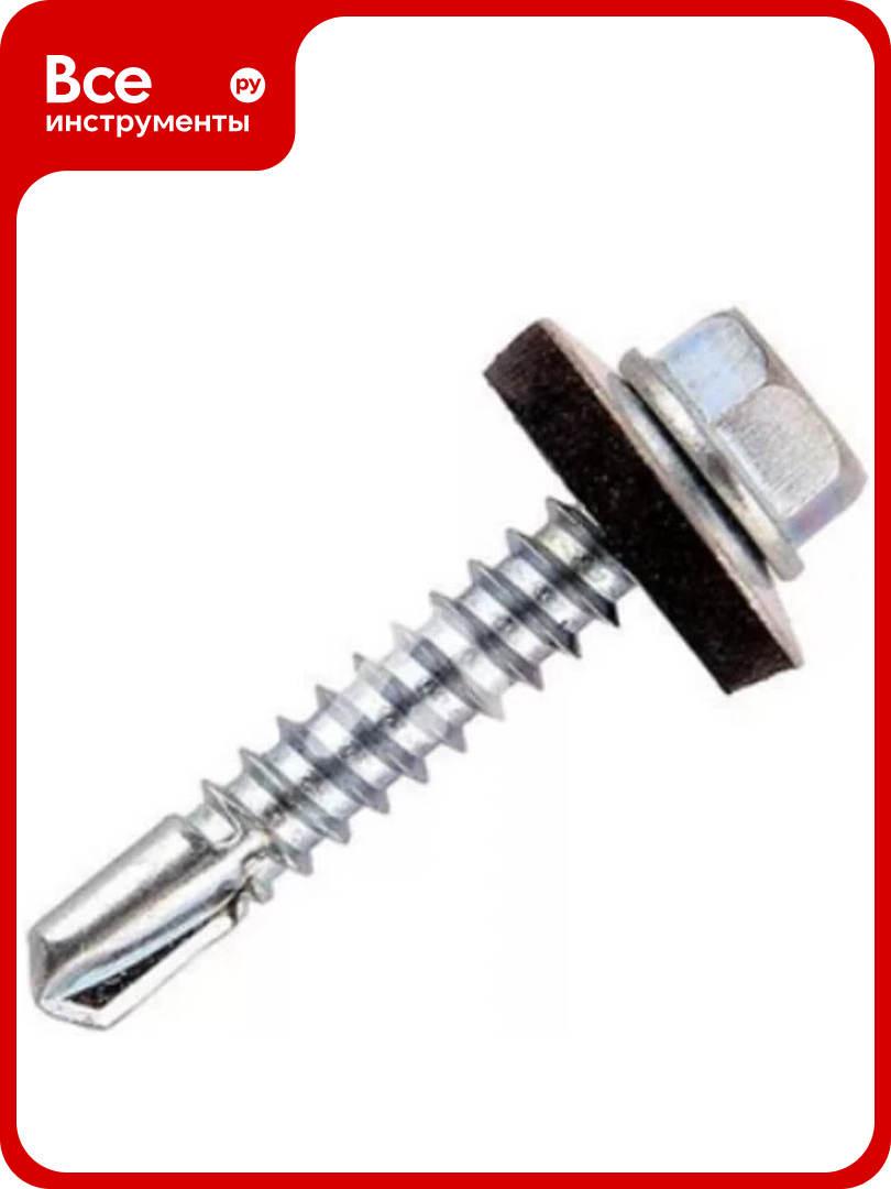 Саморез для крепления кровли STEELREX сверло, цинк 6.3x90, 70 шт. Оцинкованное покрытие, внешний шестигранный шлиц