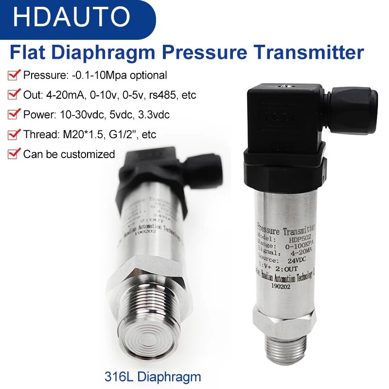Датчик давления 0-6bar, 420mA, RS485, 0-10V, пищевой