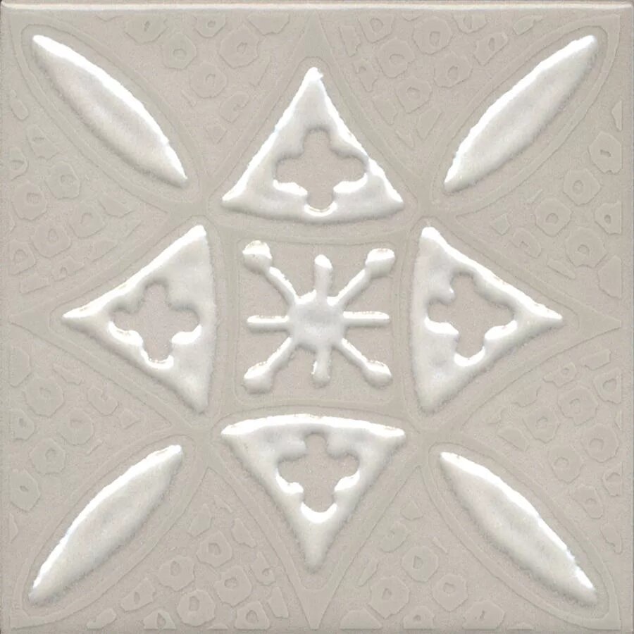 Керамическая плитка Kerama Marazzi KMD3STA018GN Декор Бахия 2 серый светлый глянцевый 9,8x9,8x0,7 (цена за 1 шт)