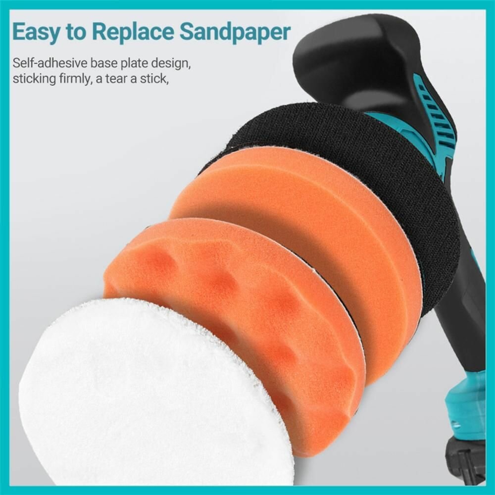 Аккумуляторная полировальная машинка для автомобиля штекер черный ЕС