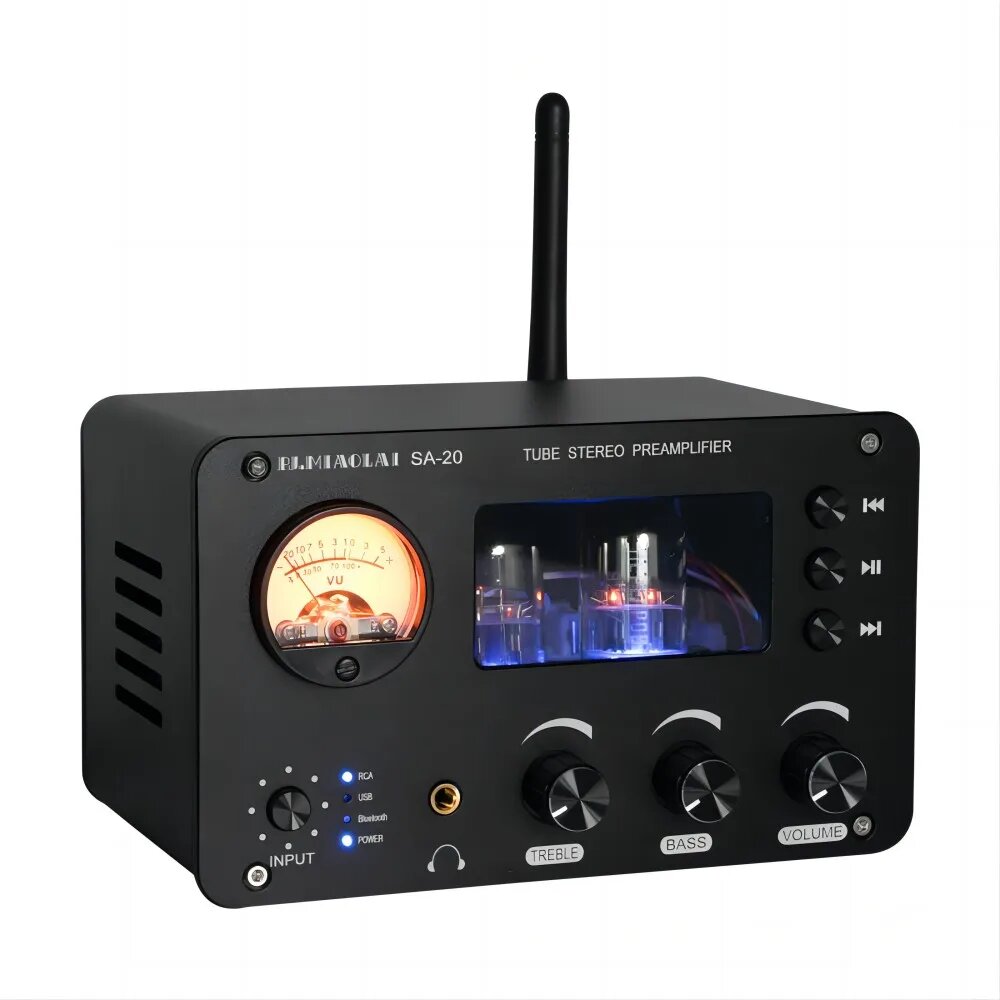 Tube Stereo Preamplifier ELITEKSA SA-20 with Bluetooth, EU Plug