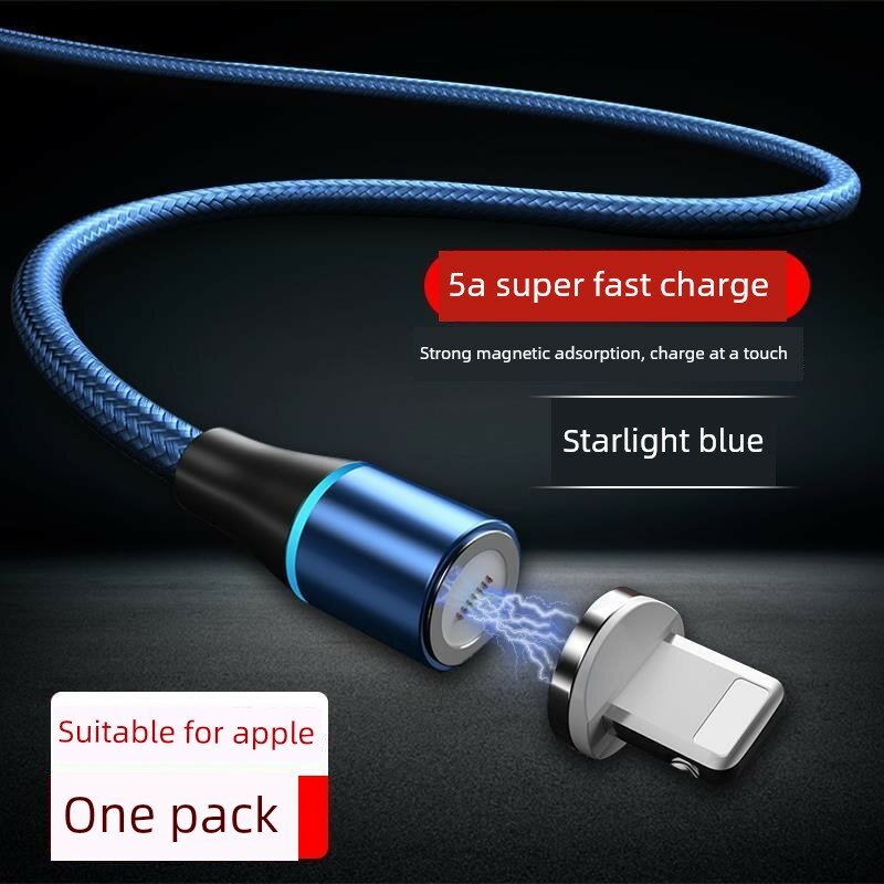 1-метровый синий магнитный зарядный кабель с разъемом Apple MagSafe, быстрая зарядка 5А, совместимость с iPhone 12,