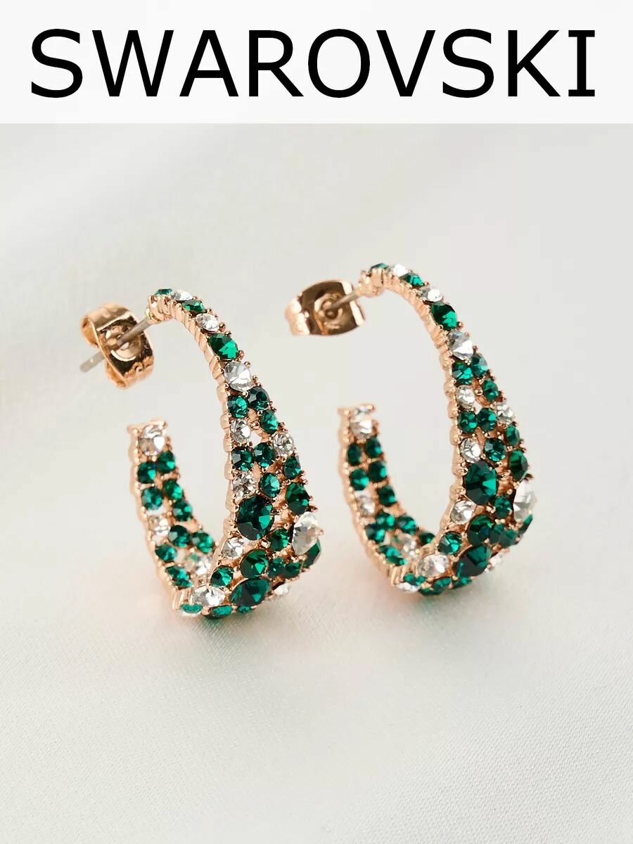 Серьги конго MONASHOP, кристаллы Swarovski, кристалл