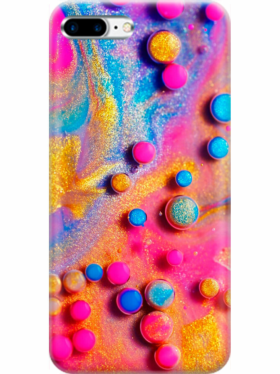 Силиконовый чехол на Apple iPhone 8 Plus / 7 Plus / Эпл Айфон 7 Плюс / 8 Плюс с рисунком "Разноцветные капли красок"