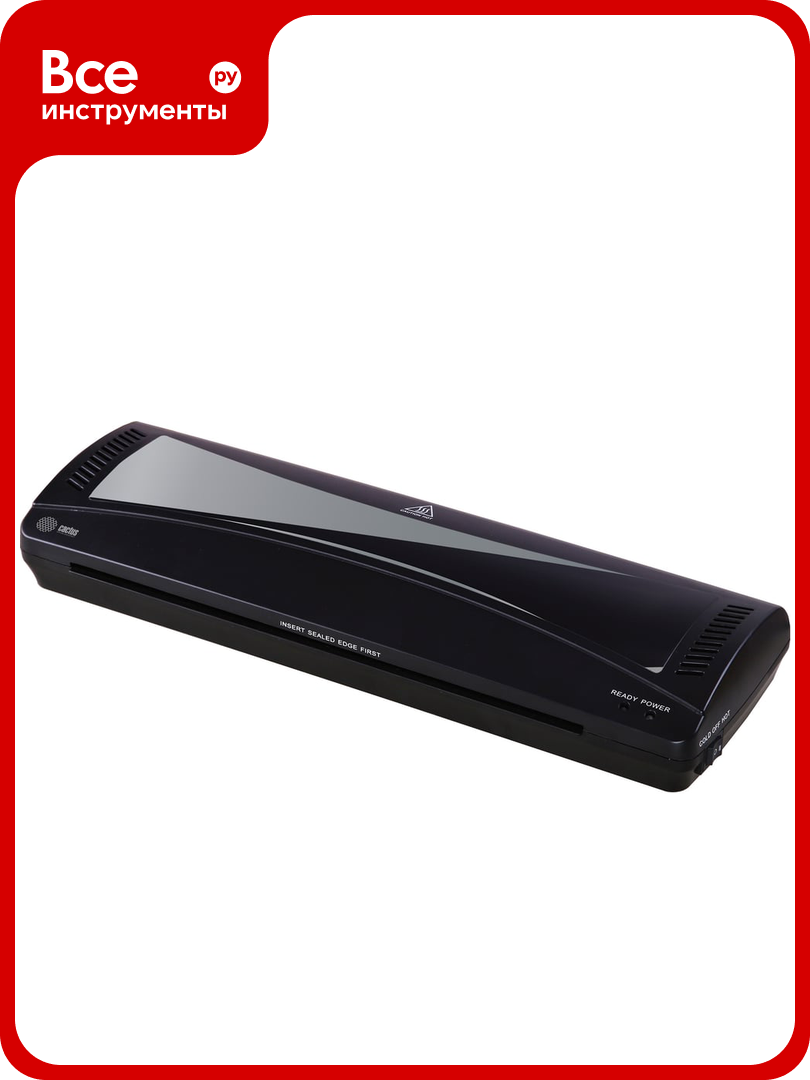 Ламинатор Cactus CS-LAB-M5 черный, A3, 80-125 мкм, 25 см/мин, 2 вала, холодное ламинирование, ламинация фото, 2077515