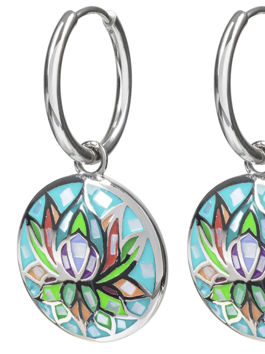 Серьги с подвесками Fiore Luna, голубой — фото 1