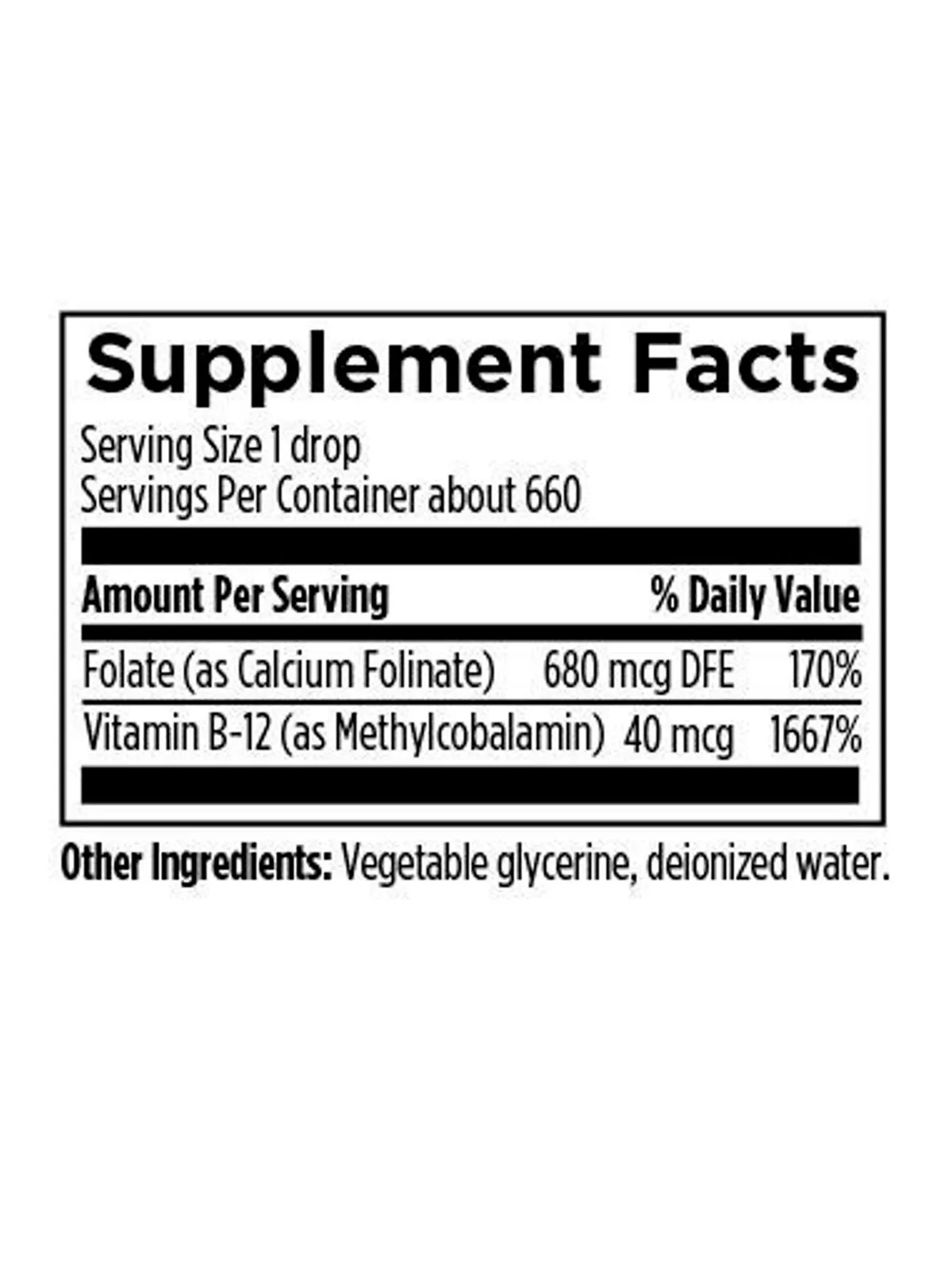 Фолат с витамином В12 жидкий, Super Liquid Folate, Designs for Health, 30 мл — фото 1