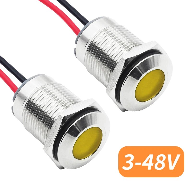 2 шт. VaneAims FXB16F-LED металлический светодиодный индикатор 16 мм IP67 3-48В 5 цветов