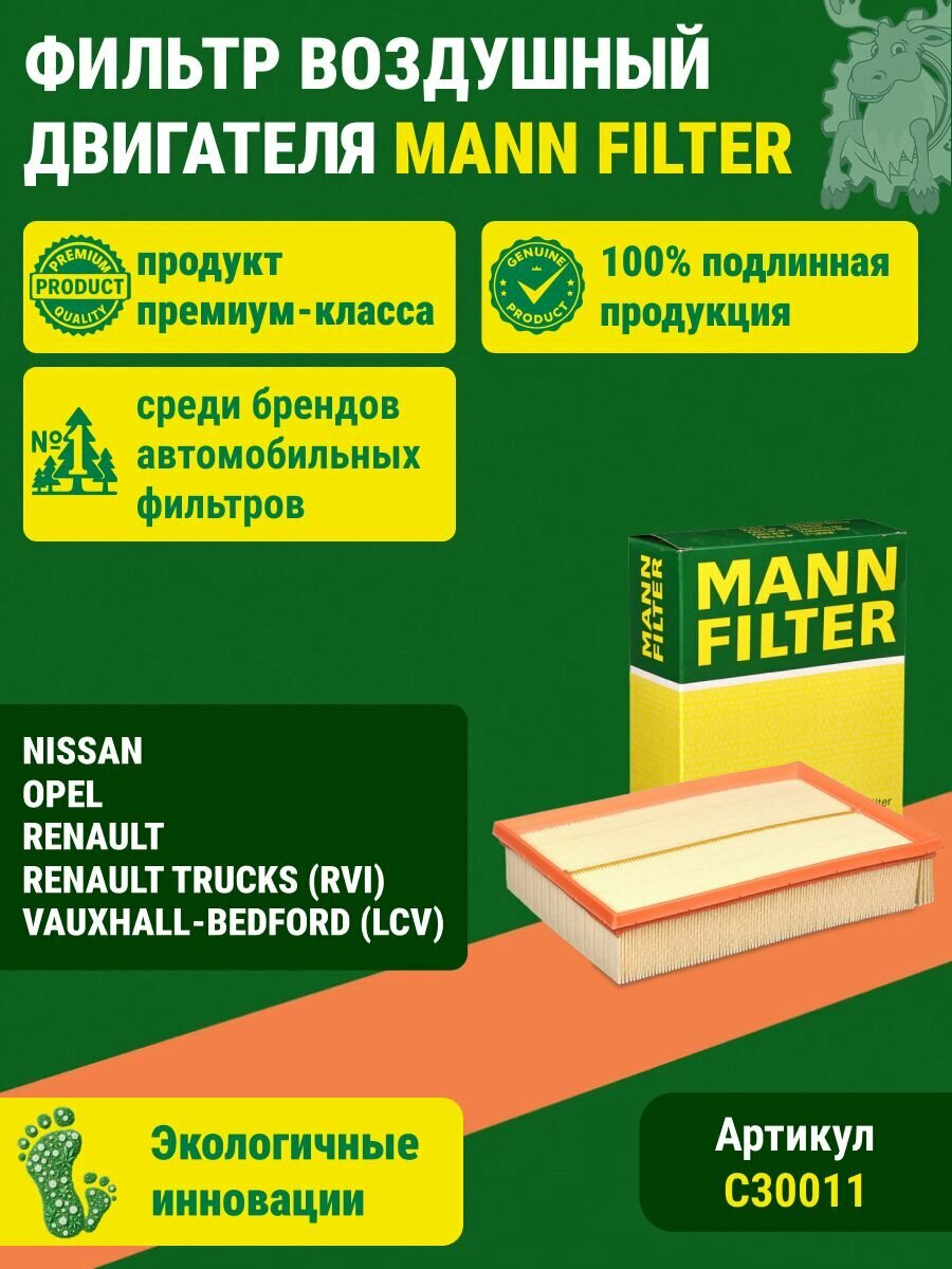 Фильтр воздушный двигателя MANN (C30011)