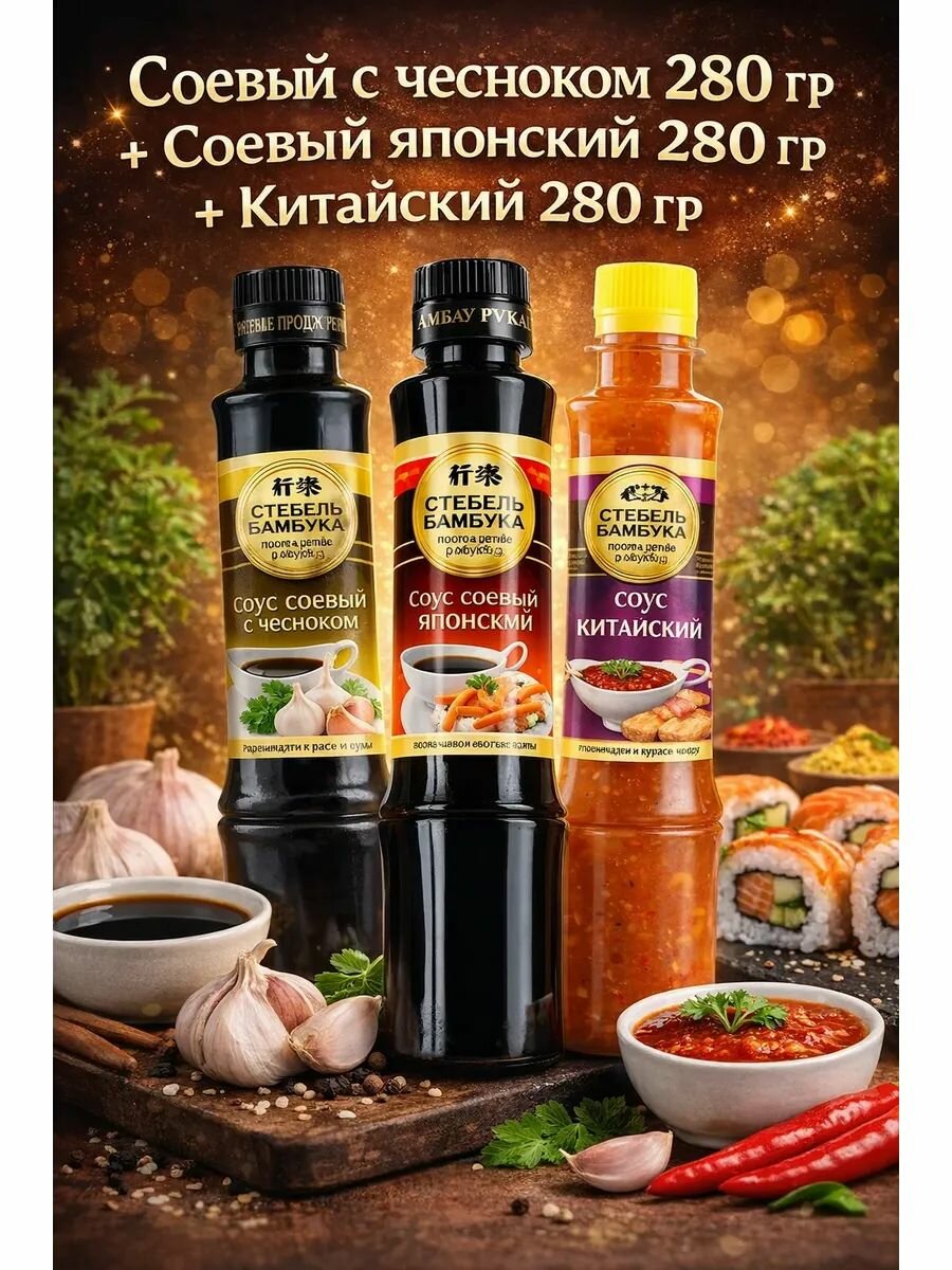 Набор соусов С чесноком + Японский + Китайский