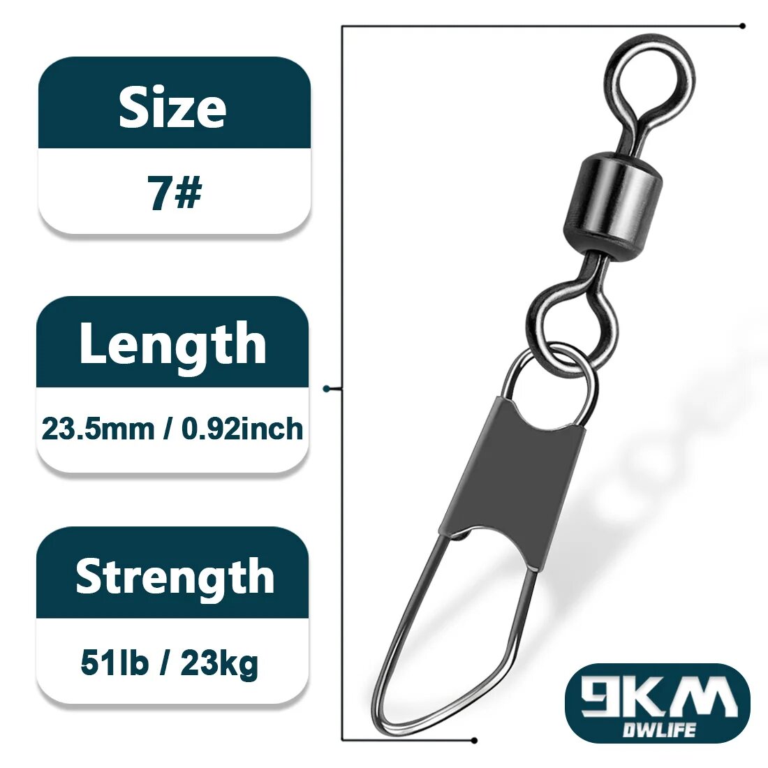 Рыболовные вертлюги-карабины Size7, 51lb