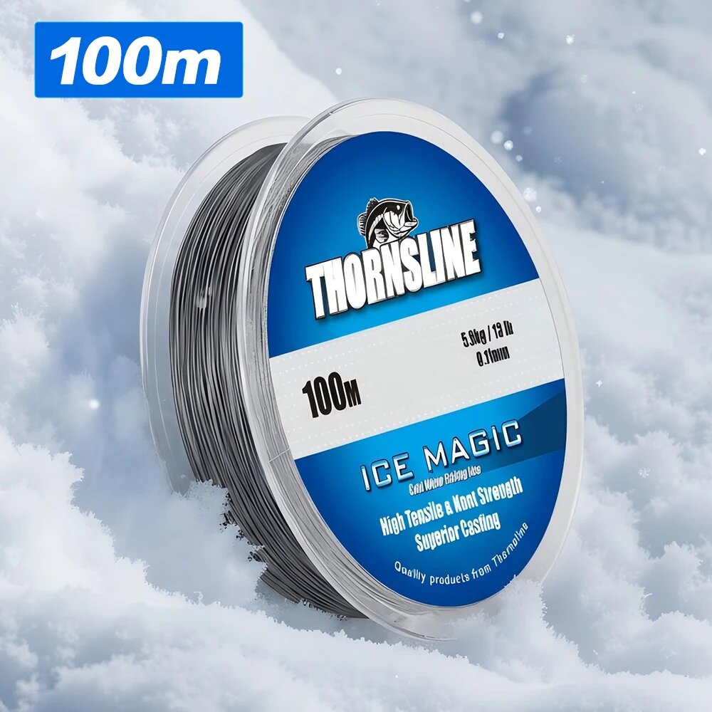 Thornsline Ice Magic леска 100м, 0.23mm-31lb-14.3kg, Gray