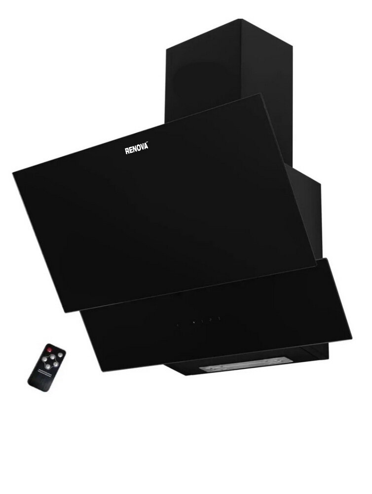 Вытяжка каминная наклонная RENOVA H60-70BS1 черный, сенсорное управление