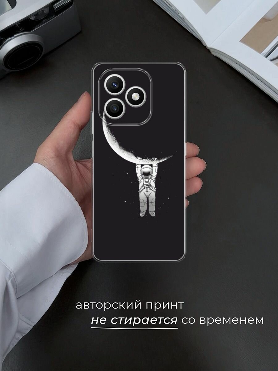 Силиконовый чехол на Honor X8d / Хонор X8d с принтом Зависший космонавт — фото 1