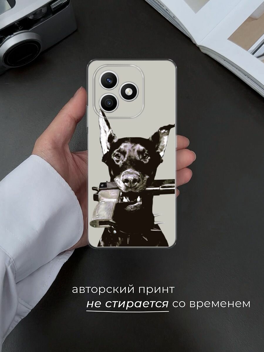 Силиконовый чехол на Honor X8d / Хонор X8d с принтом Доберман — фото 1