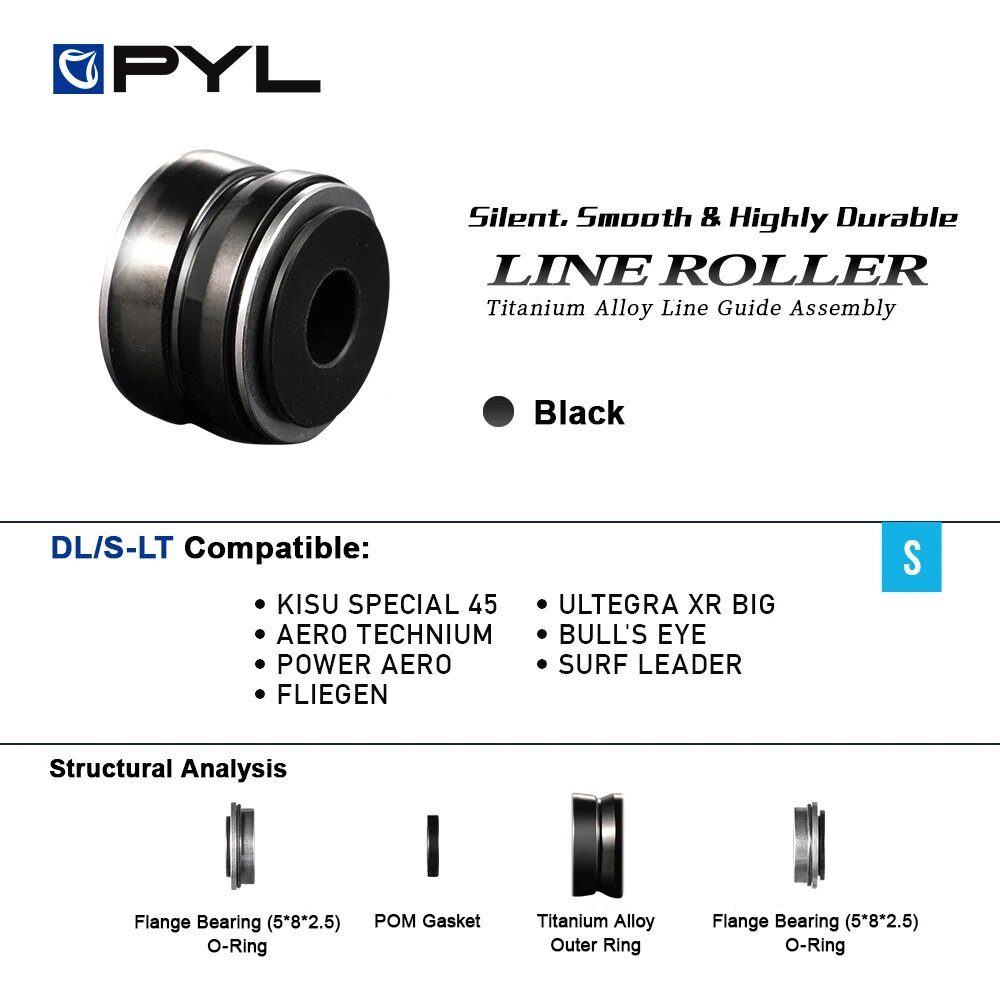 Ролик для лески PYL Black LT из титанового сплава