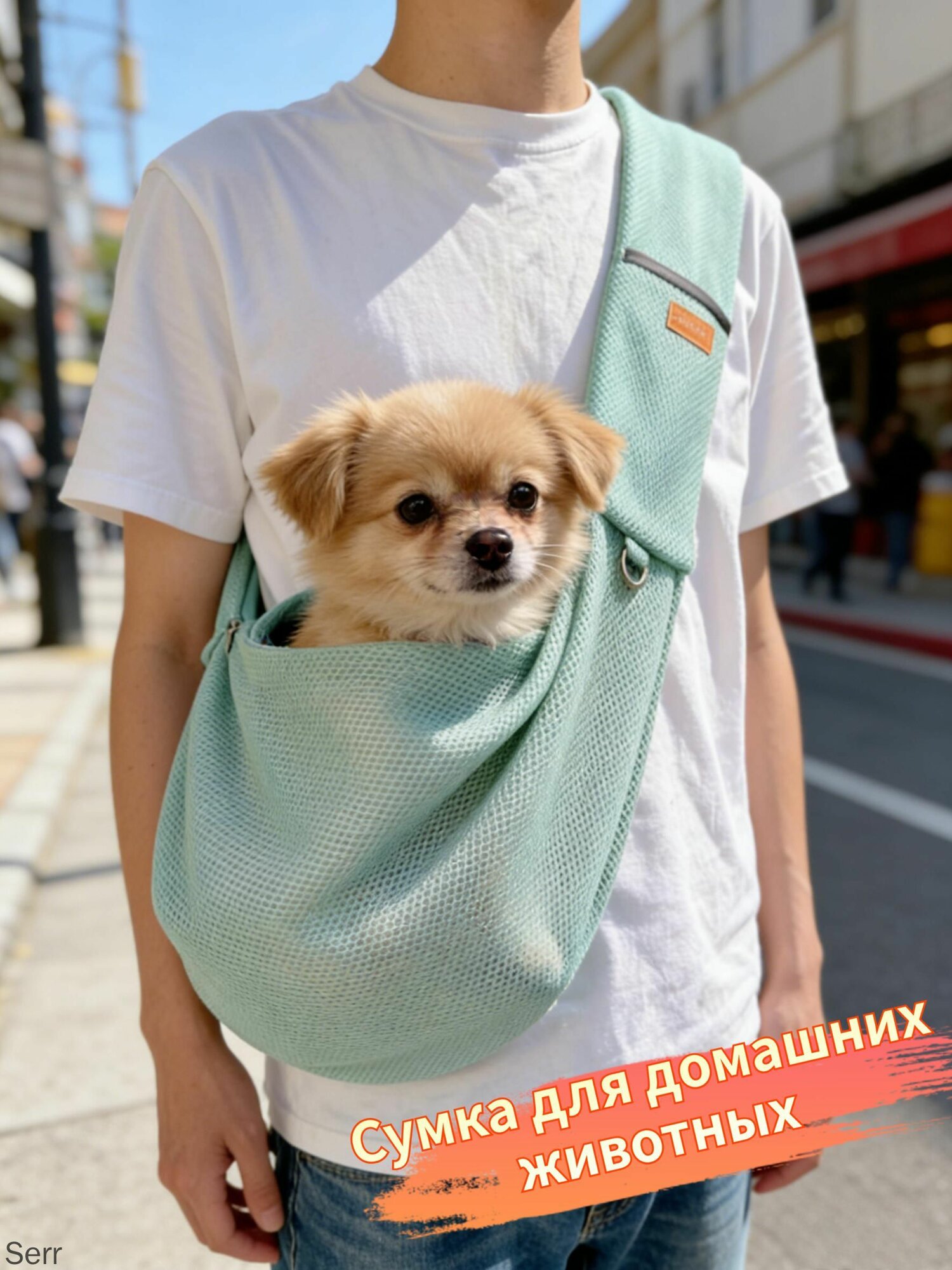 Сумка слинг для собак мелких и средних пород и кошек, Весна и лето