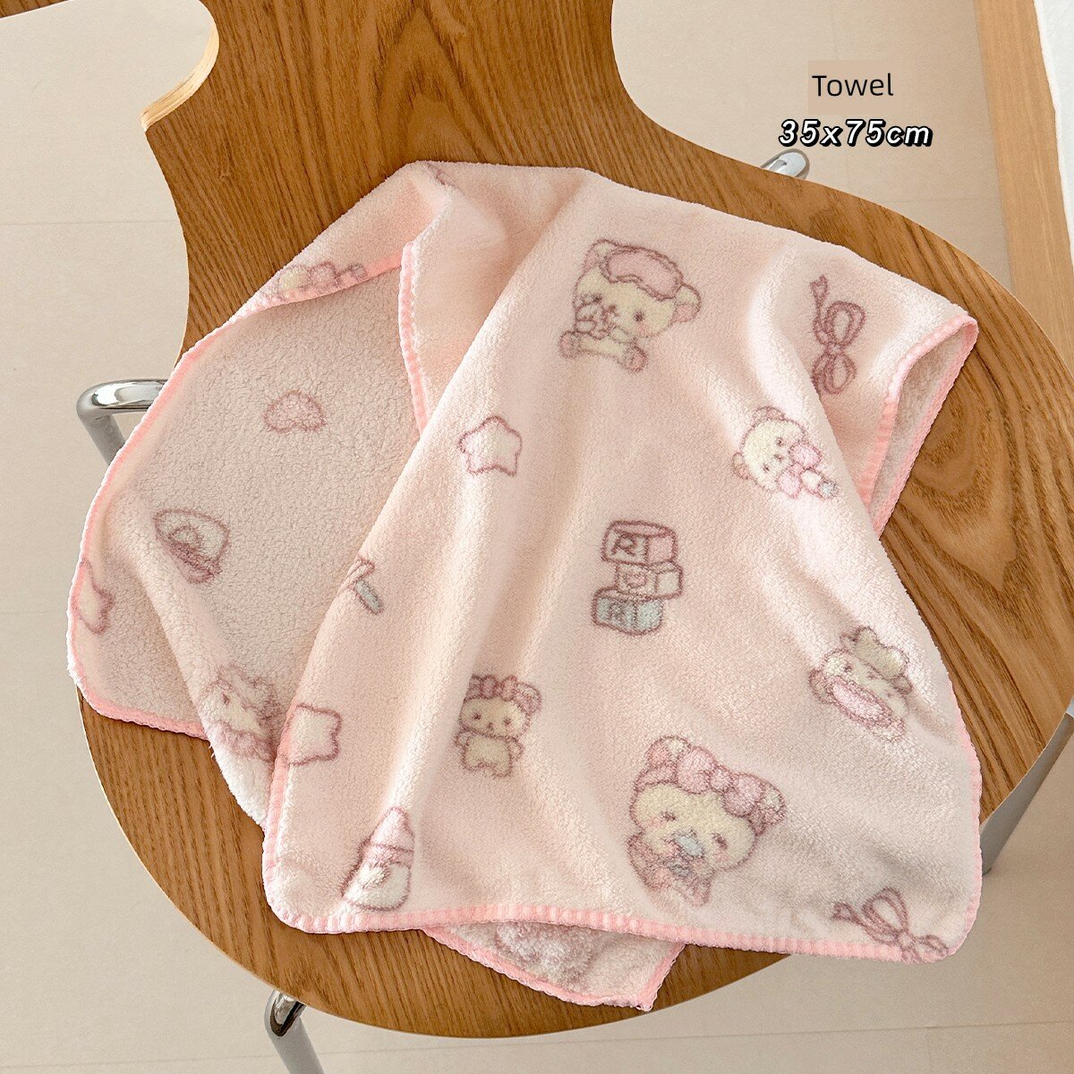 Розовый Bear Sister из кораллового флиса, полотенце для рук, впитывающее и быстро сохнущее, анти-пилинг, домашнее