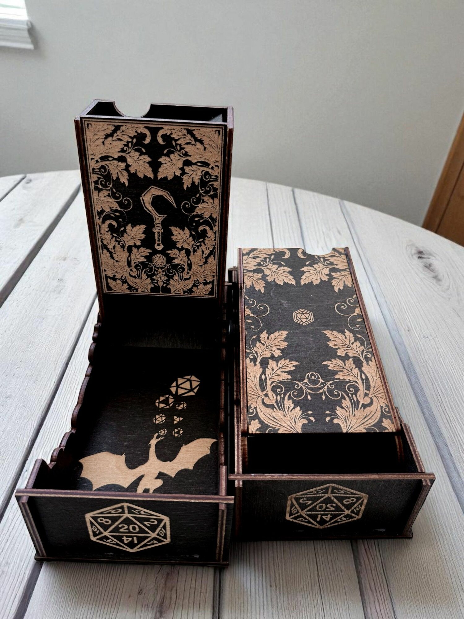 Башня для бросания кубиков Dice Tower "Листья", дайс тауэр для ДнД