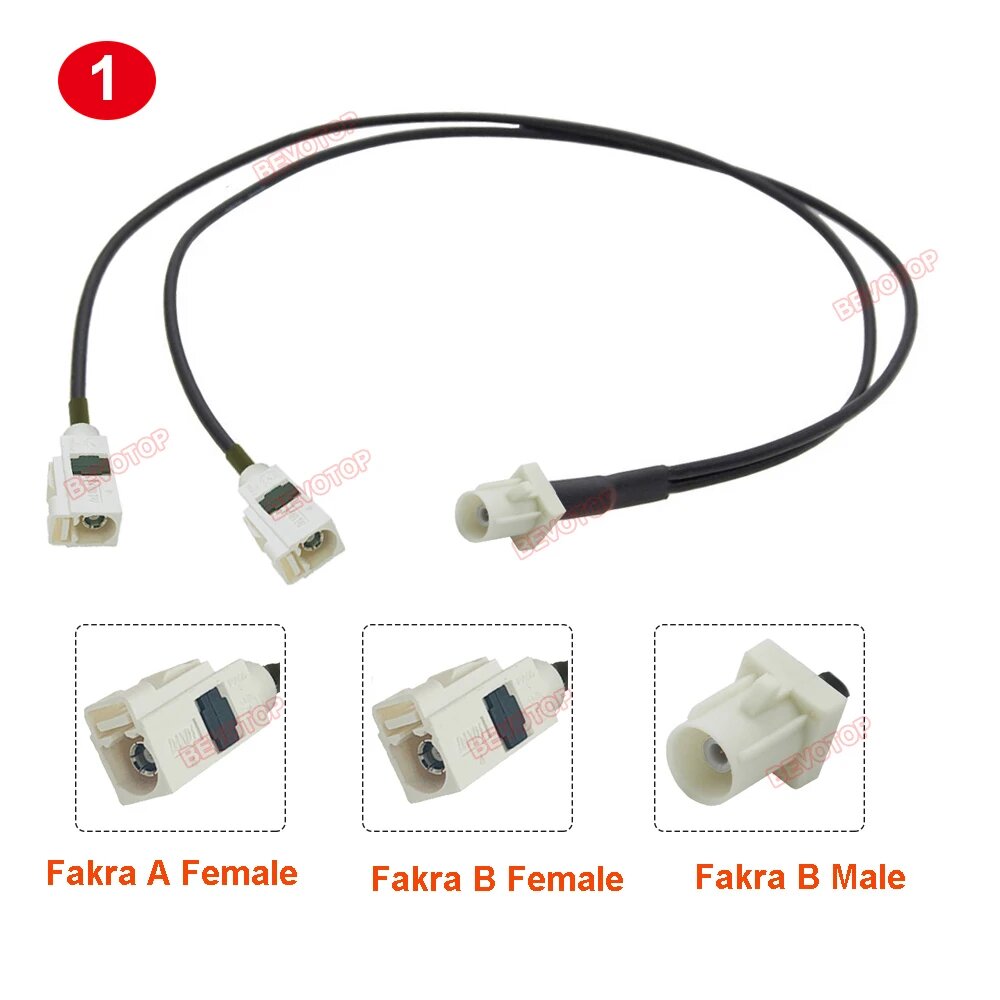 Кабель-разветвитель Fakra B - SMA RG174, 0.1M, B M to 2 B F