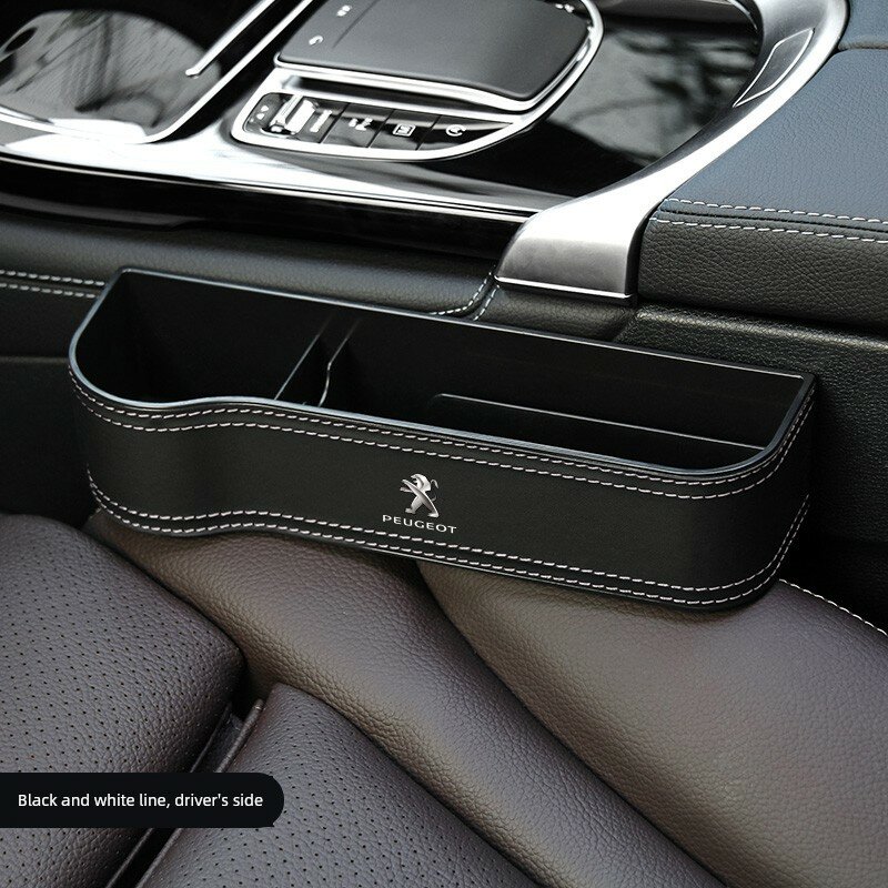Органайзер для щели сиденья Peugeot для моделей 2008/4008/5008/408/508L/3008 - Сторона водителя, черно-белый, один штук