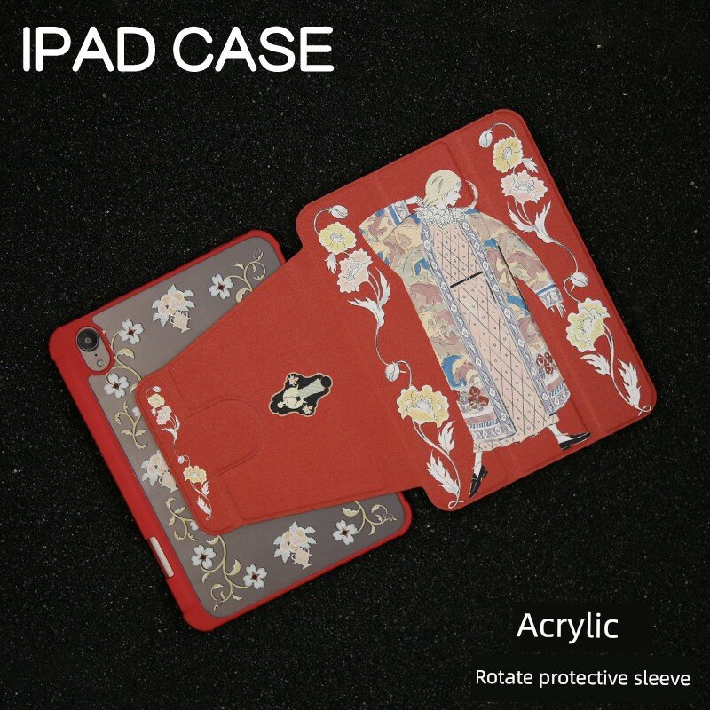 Вращающийся акриловый защитный чехол Bosi для iPad 7/8/9, 2024, жесткий чехол для планшета air5/6, Apple 24pro11/10.9,