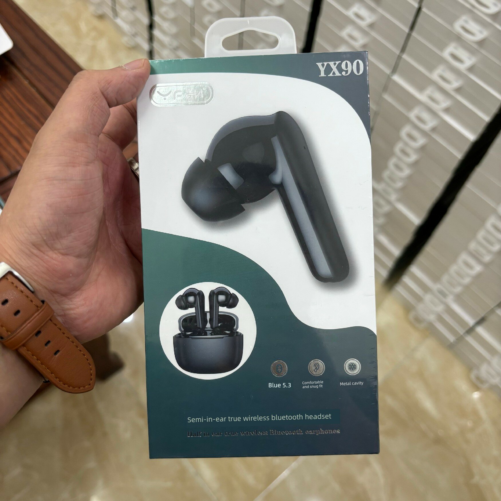 Беспроводные наушники Bluetooth YX90 черного цвета, полная вкладыш-дизайн для усиленного баса
