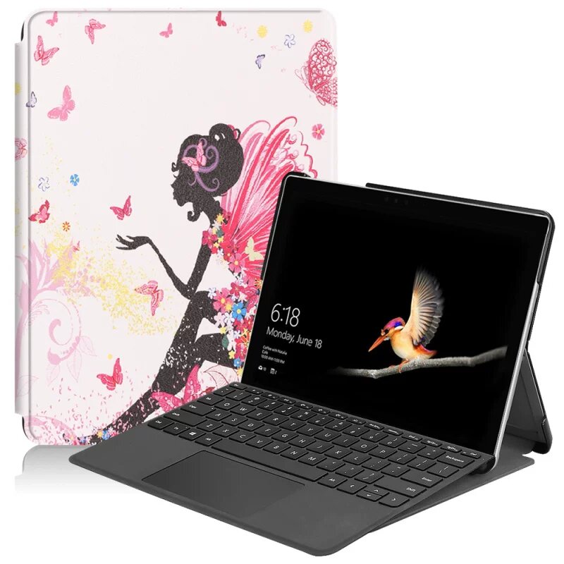 Защитный чехол для Microsoft Surface Go в дизайне «Фея» с подставкой и совместимостью с клавиатурой