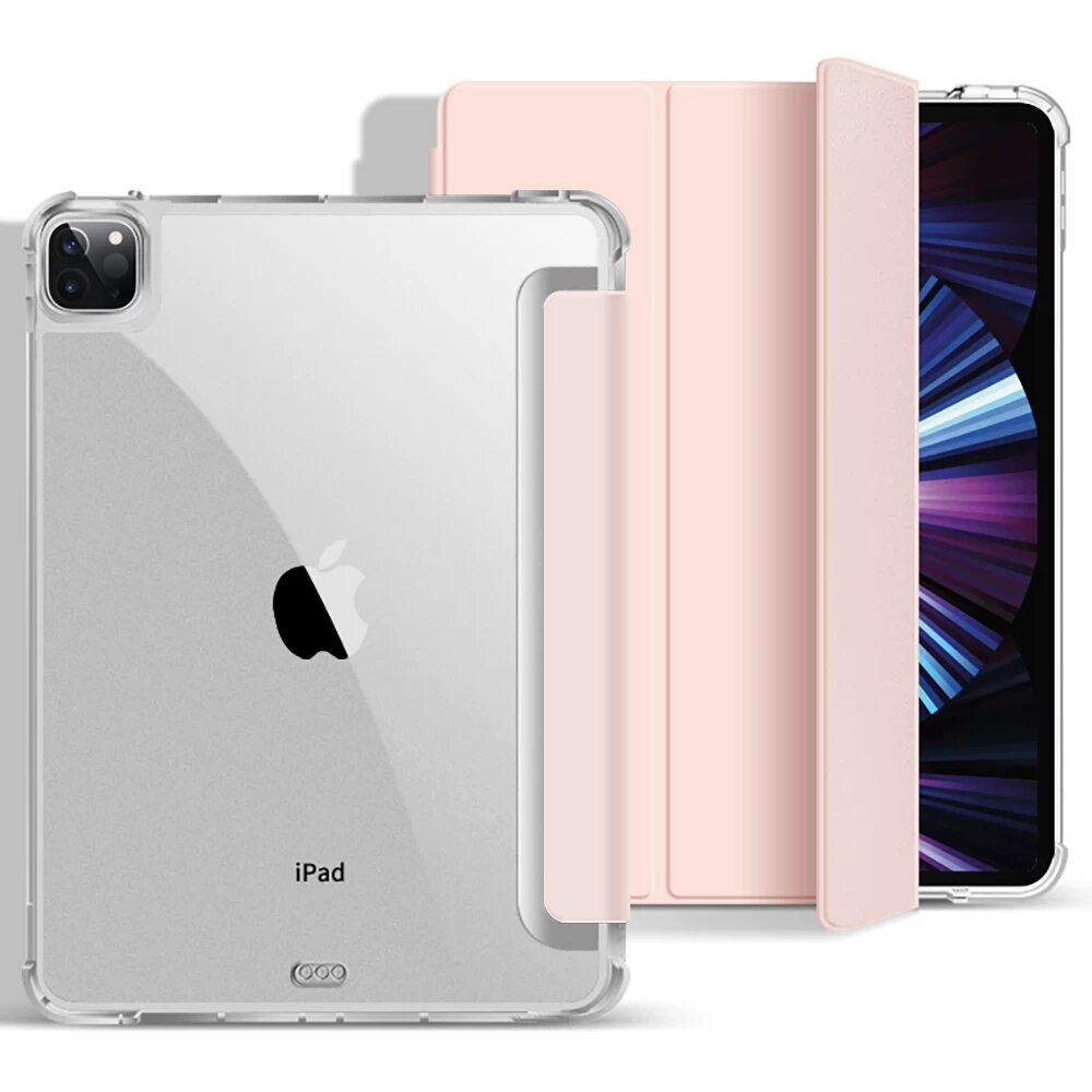 Прозрачный акриловый чехол для iPad 10.2 дюймов (2019-2021) с закаленным стеклом - Младенческий розовый
