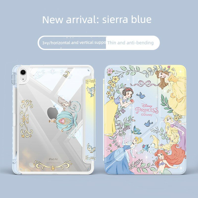 Disney Official чехол для iPad Air7 11 дюймов небесно-голубой цветочный дизайн легкий ударопрочный с отделением для