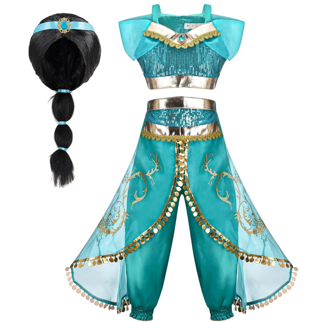 Детский костюм принцессы Жасмин Disney зеленый 3T (Tag 110), Jasmine Suit 5