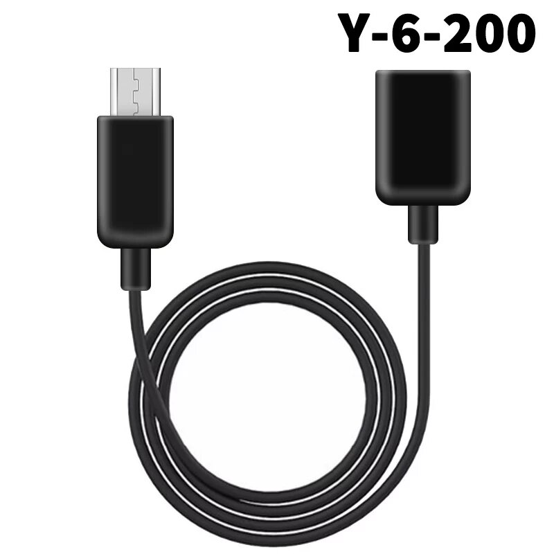 200 см черный кабель с микро USB прямым соединением и поддержкой OTG для зарядки мобильных устройств