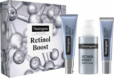 Набор уходовой косметики Neutrogena Retinol Boost, ночной крем 50 мл, сыворотка против старения кожи 30 мл, крем для области вокруг глаз 15 мл