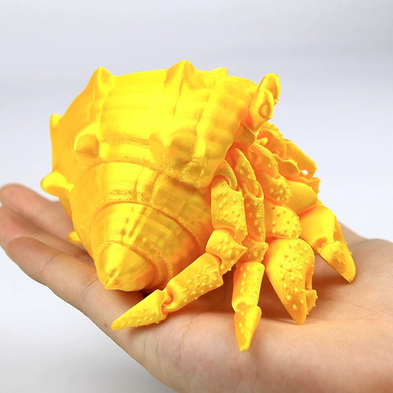 18 см 3D-печатная игрушка-краб с съемной раковиной, подвижные суставы, золотой краб для детской декорации