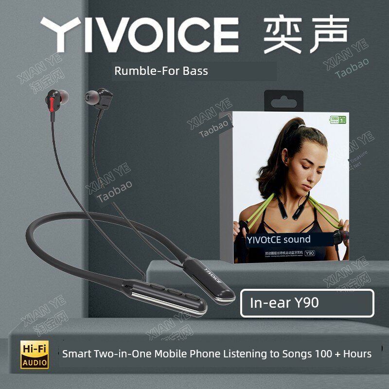 YICOICE Y90 беспроводные наушники Bluetooth с батареей на 30+ дней, спортивный дизайн для бега и тренировок в зале