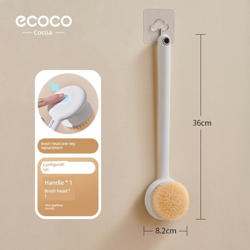 Щетка для душа ecoco, скребок для спины, инструмент для чистки спины, щетка для душа с длинной ручкой, скребок для тела