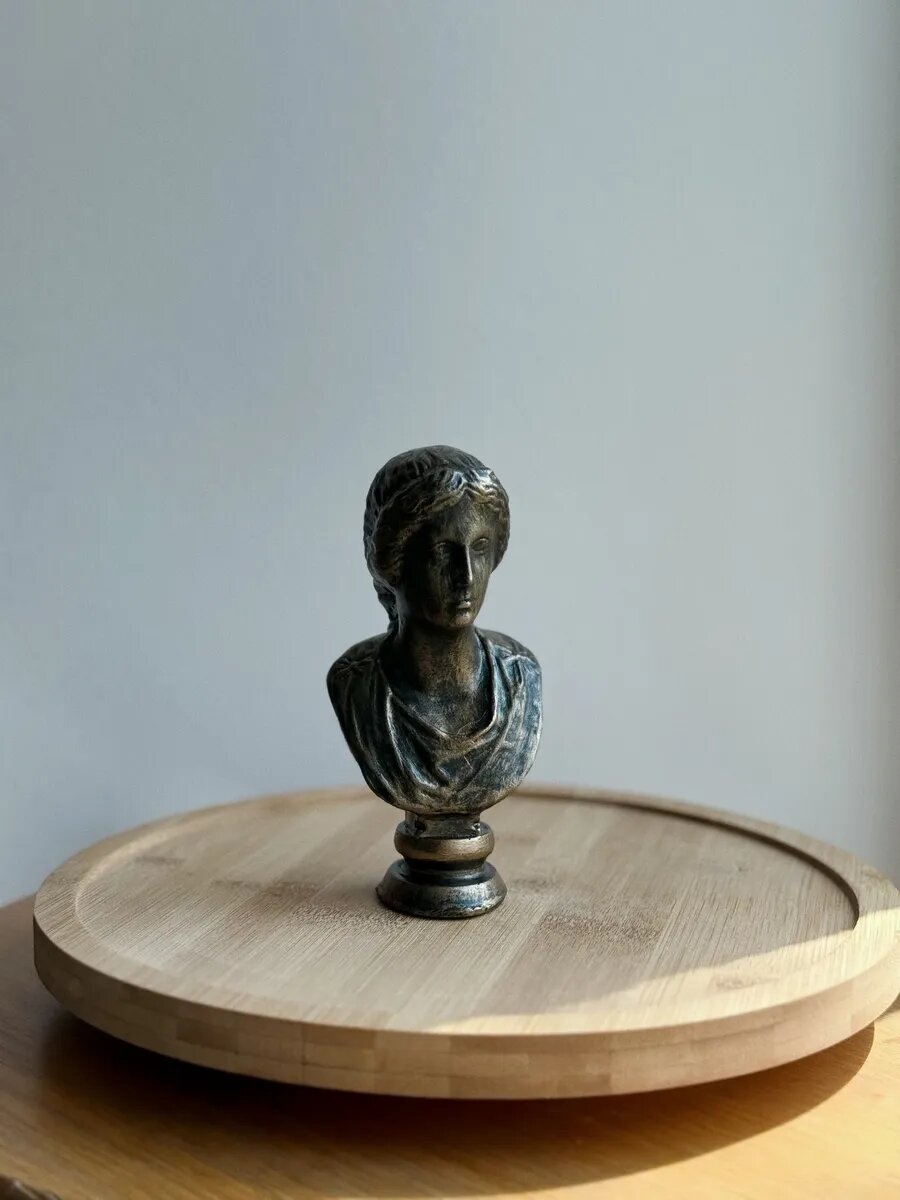 Статуэтка Артемида, 13 см, из гипса, ручная работа, в цвете, бюст — фото 1