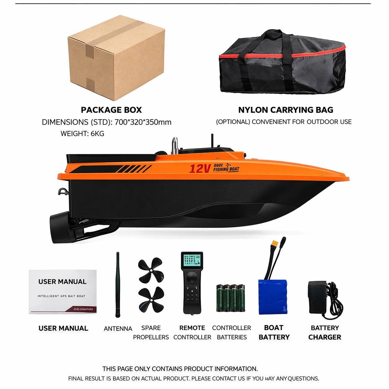 MBLN, Лодка-приманка GPS 12V, 46800 мАч, грузоподъемность 3 кг, дальность дистанционного управления 500 м, автоматическое возвращение, доставка крючка с приманкой и подтягивание сети-46800 мАч