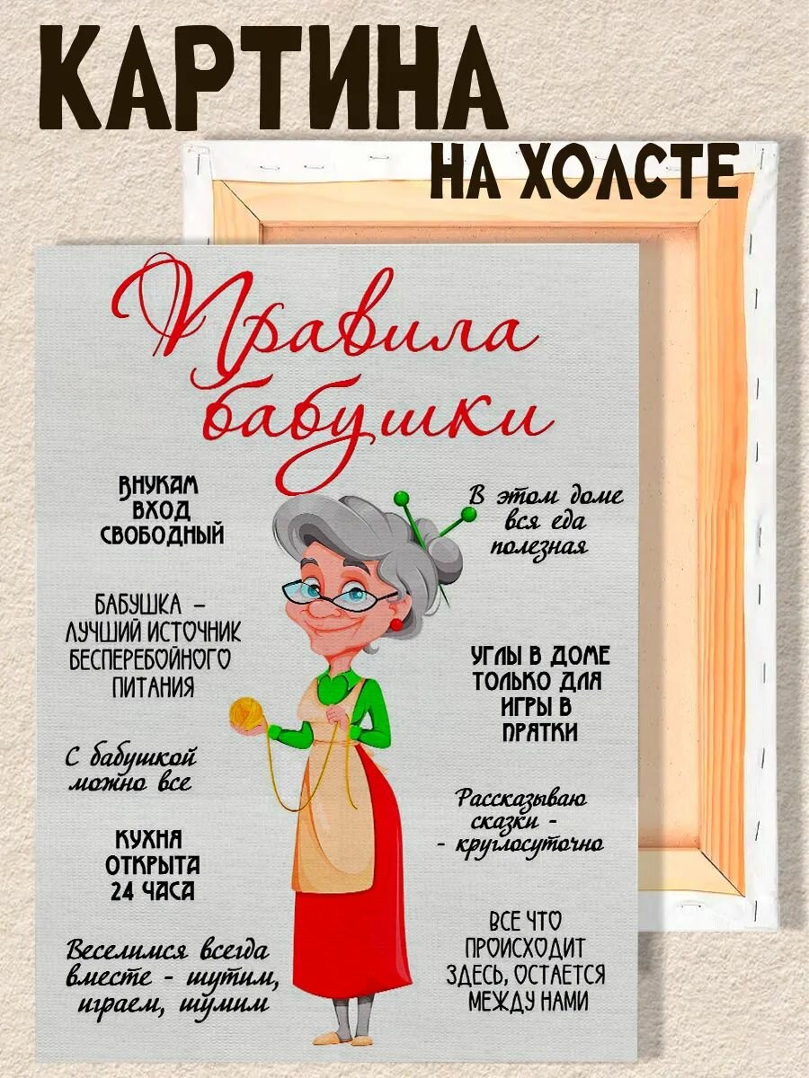Картина на стену Правила бабушки и дедушки