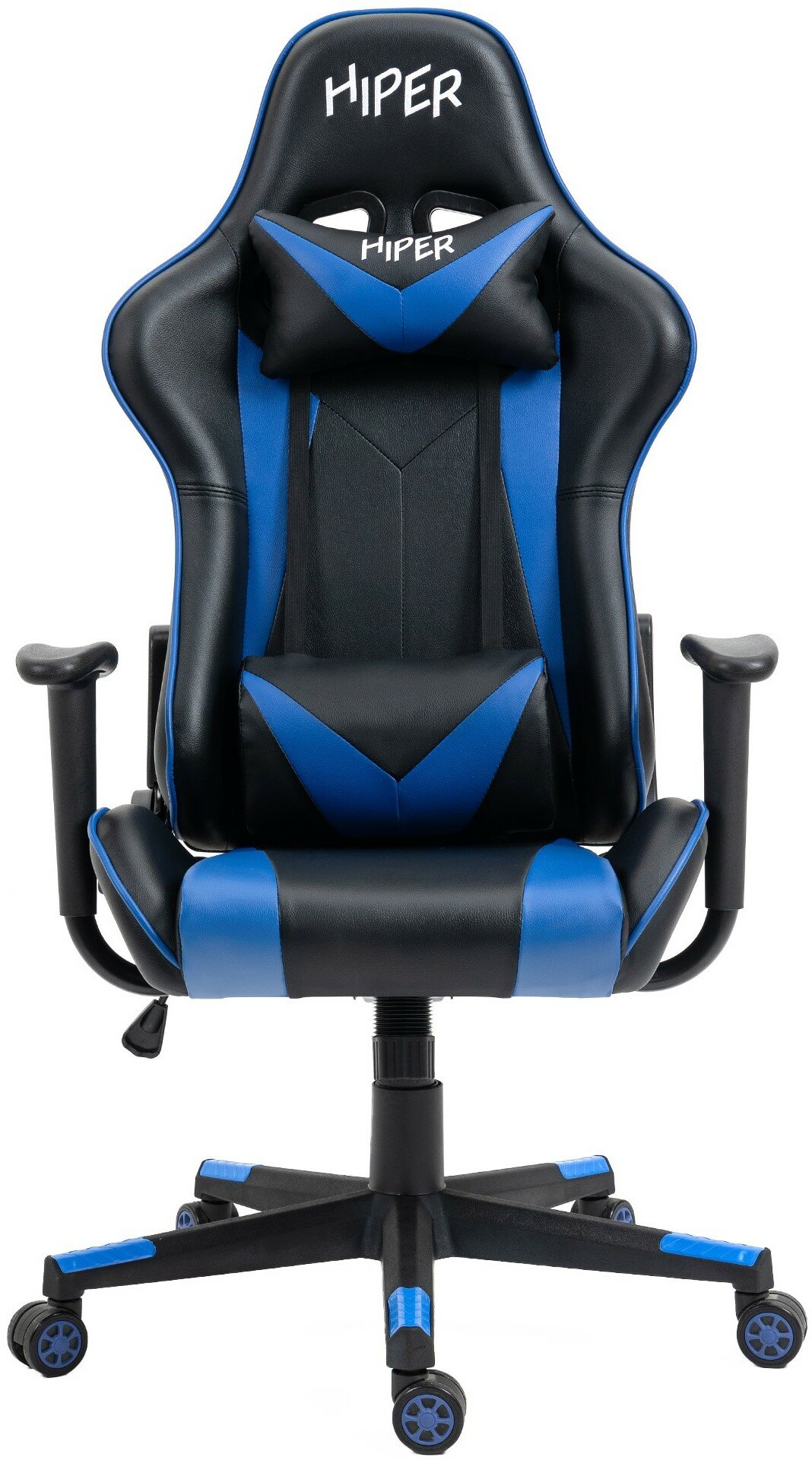 Кресло игровое Hiper Nubarra HGC102, до 180 кг, механизм Butterfly, чёрное/синее