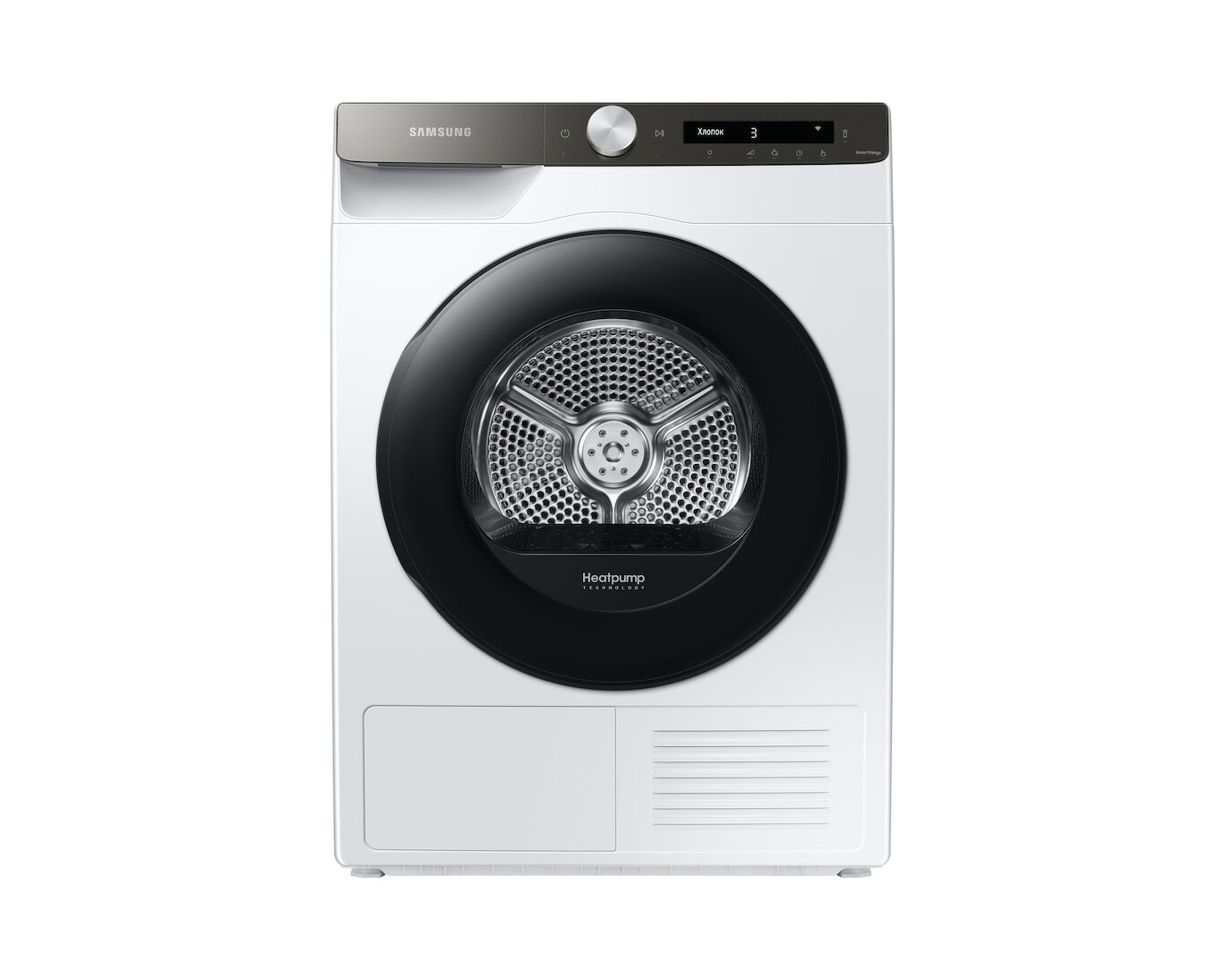 Сушильная машина Samsung DV90T5240AT/LP, 9 кг с Тепловой насос, ИИ управлением и системой оптимизации время сушки