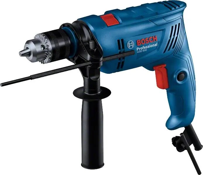 Дрель-шуруповёрт Bosch GSB 600 06011A0320, ключевой патрон, 600 Вт